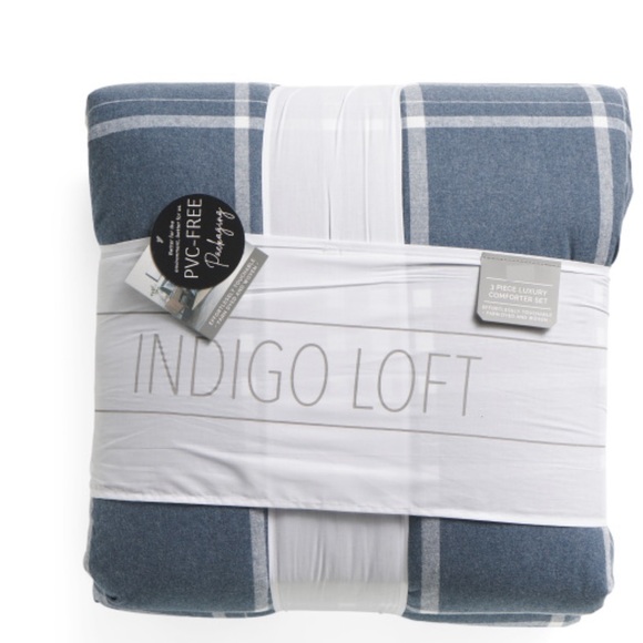 Indigo Loft | Bedding | Indigo Loft3pc Plaid Flannel Comforter Set ...